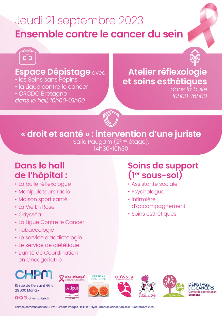 Jeudi 21 septembre : journée de sensibilisation au cancer du sein | CH Morlaix | Centre ...